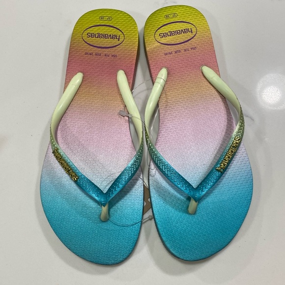 Havaianas | Shoes | Nwt Havaianas Flip Flops Sandals Lime Green Mermaid ...